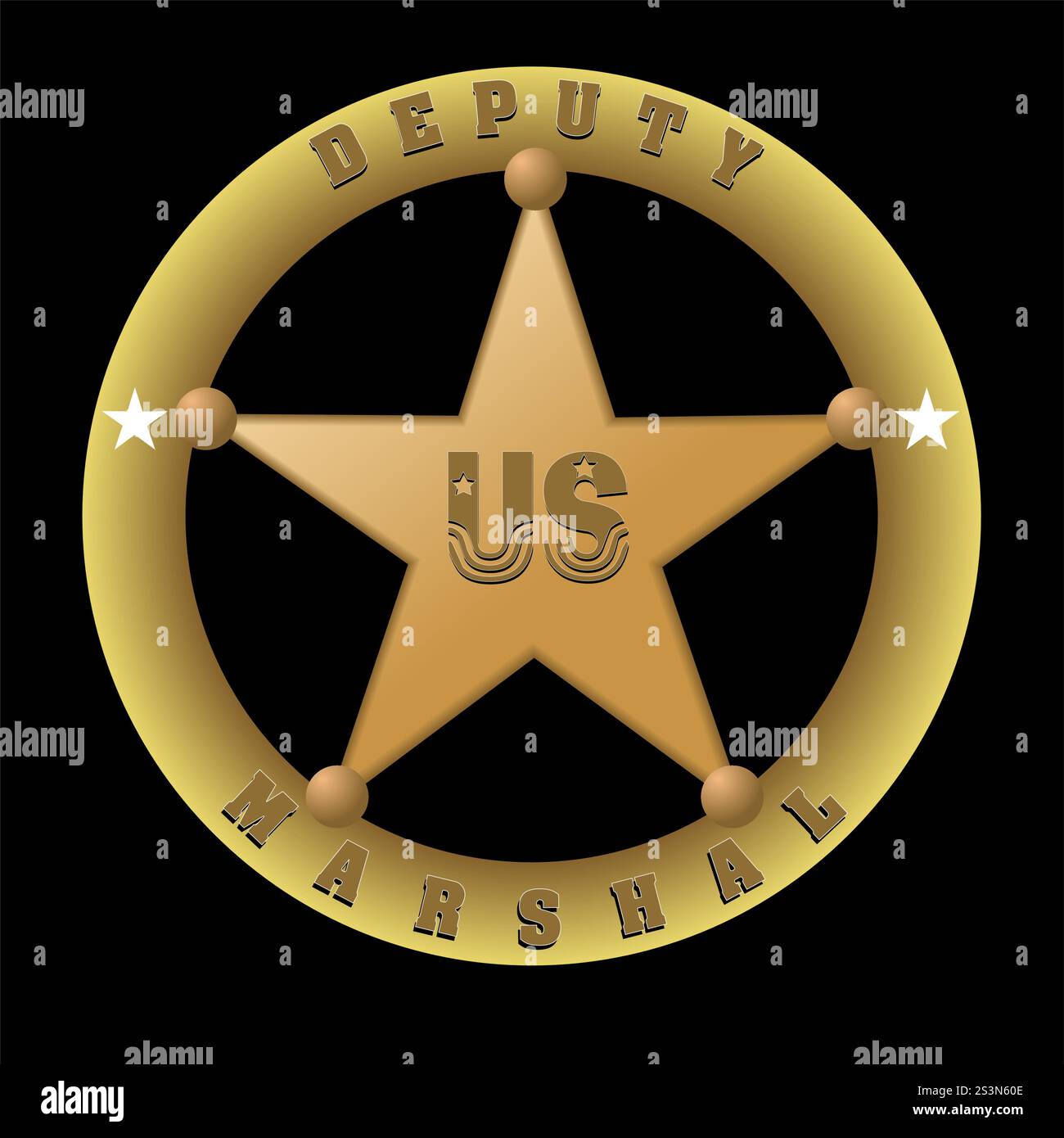 Marshal star badge. 3d vector color hand drawn illustration Stock ...