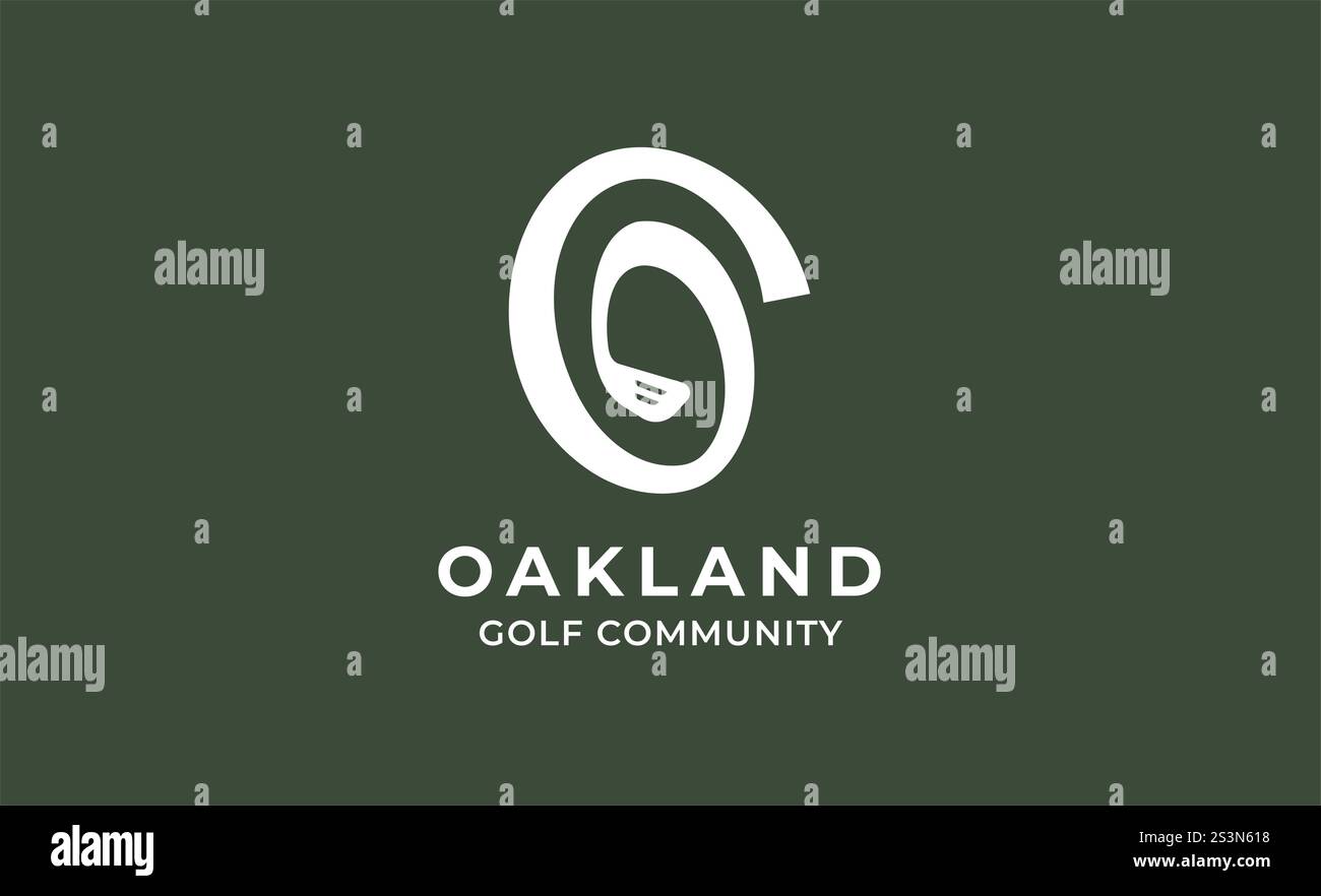 Monogram logo design initial O and Golf. Golf ball, golf stick and ...