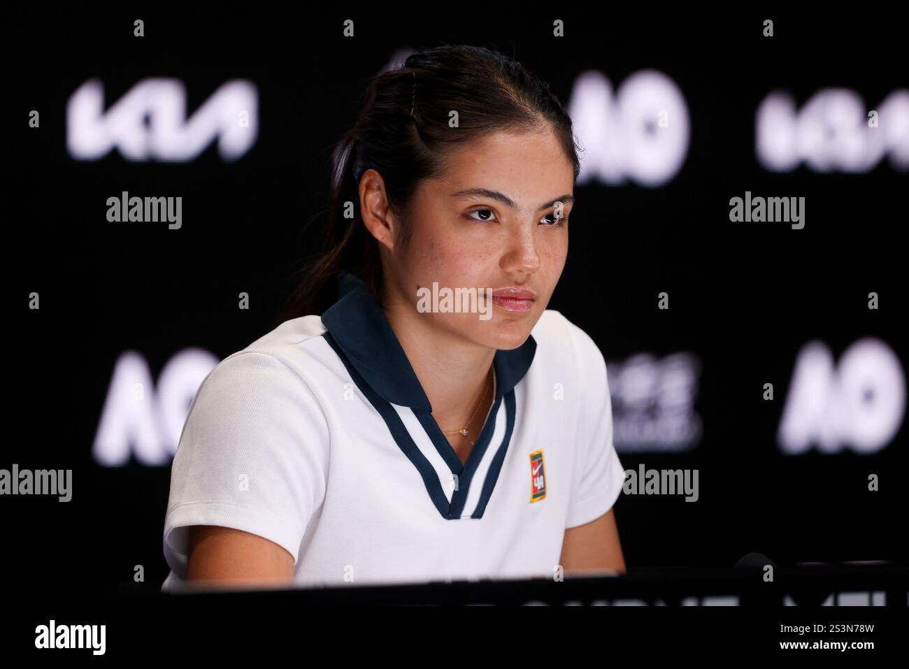 January 10, 2025: MELBOURNE, AUSTRALIA - JANUARY 10: Emma Radacanu of ...