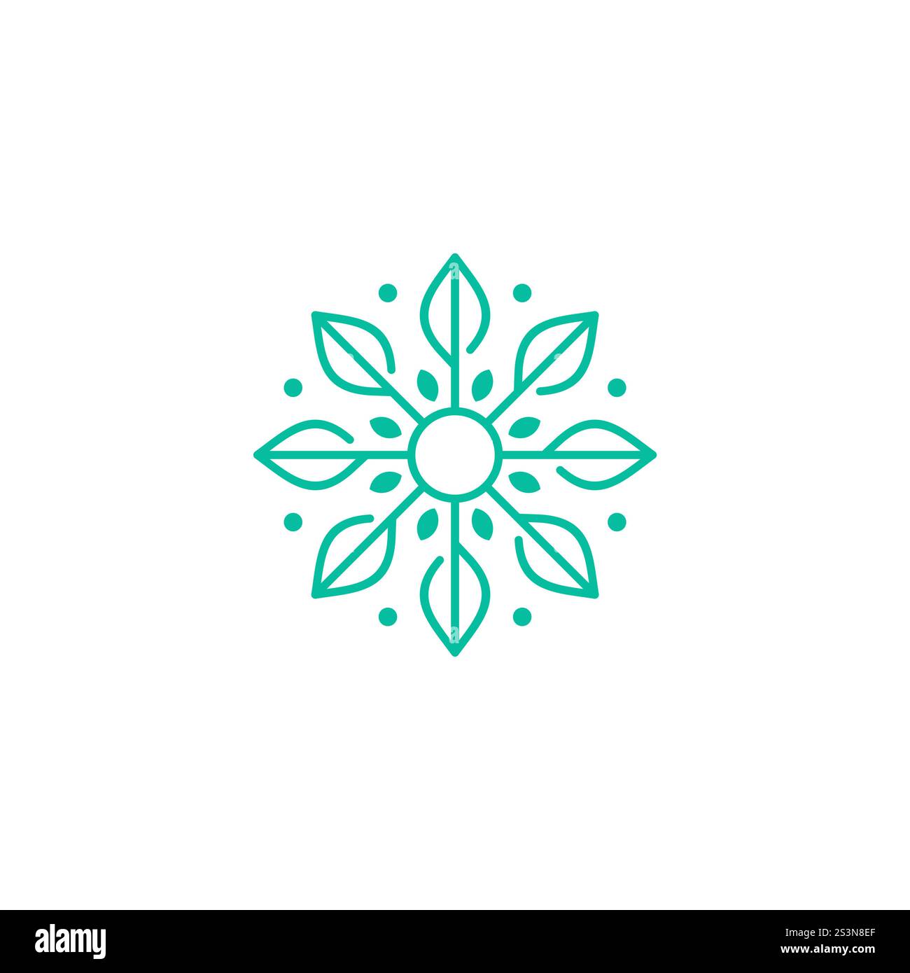 Circle leaf Logo Ornament Design. Organic Icon Vector Stock Vector ...