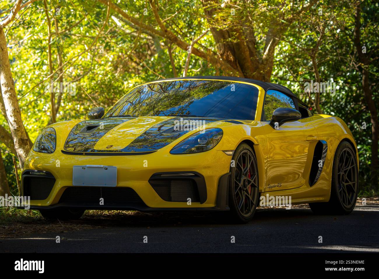 Taichung, Taiwan- December 4, 2024: A yellow Porsche 911 GT2 RS sport ...