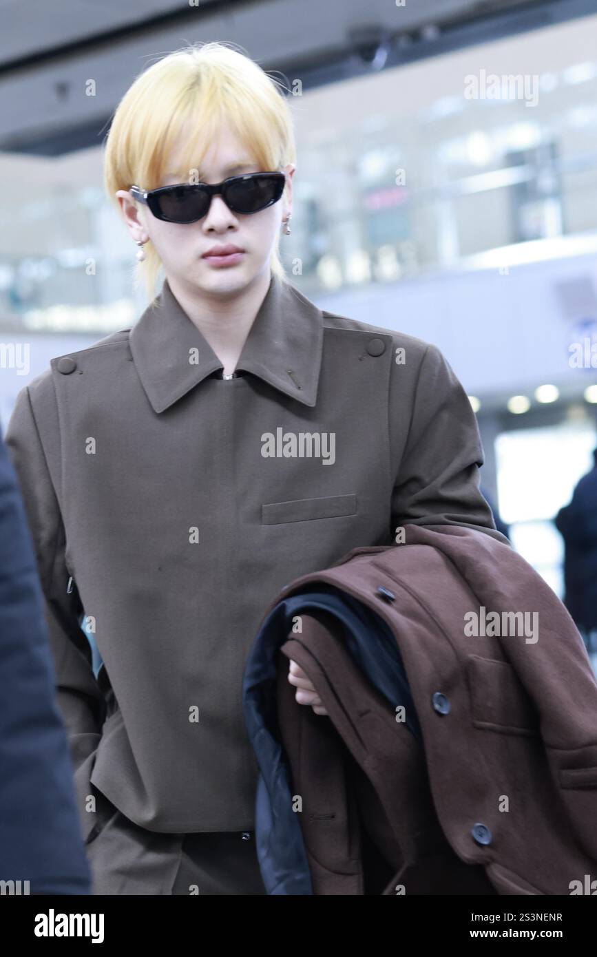 Chinese rapper, singer, songwriter and dancer Zhou Zhennan appears at the airport in Beijing ...
