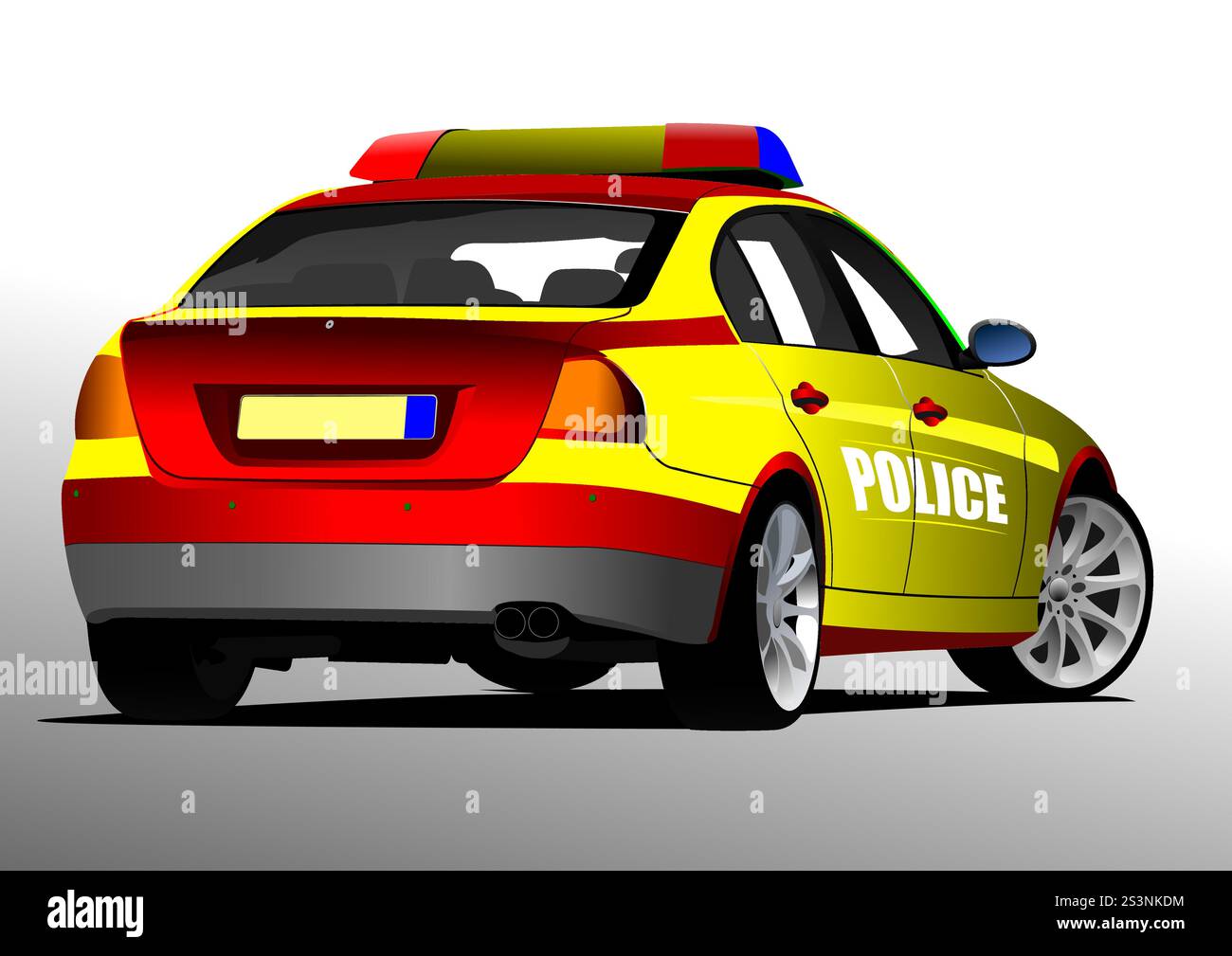 Sheriff car. Police car on white background. Vector 3d illustration ...