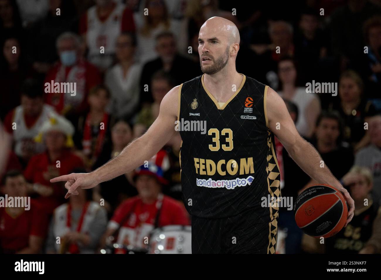 Monaco, France. 09th Jan, 2025. Monaco player #33 Nick Calathes is seen ...