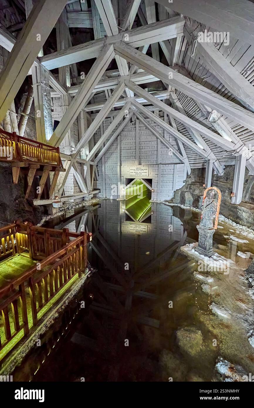 Wooden structures with man made water reserve below ground in the ...