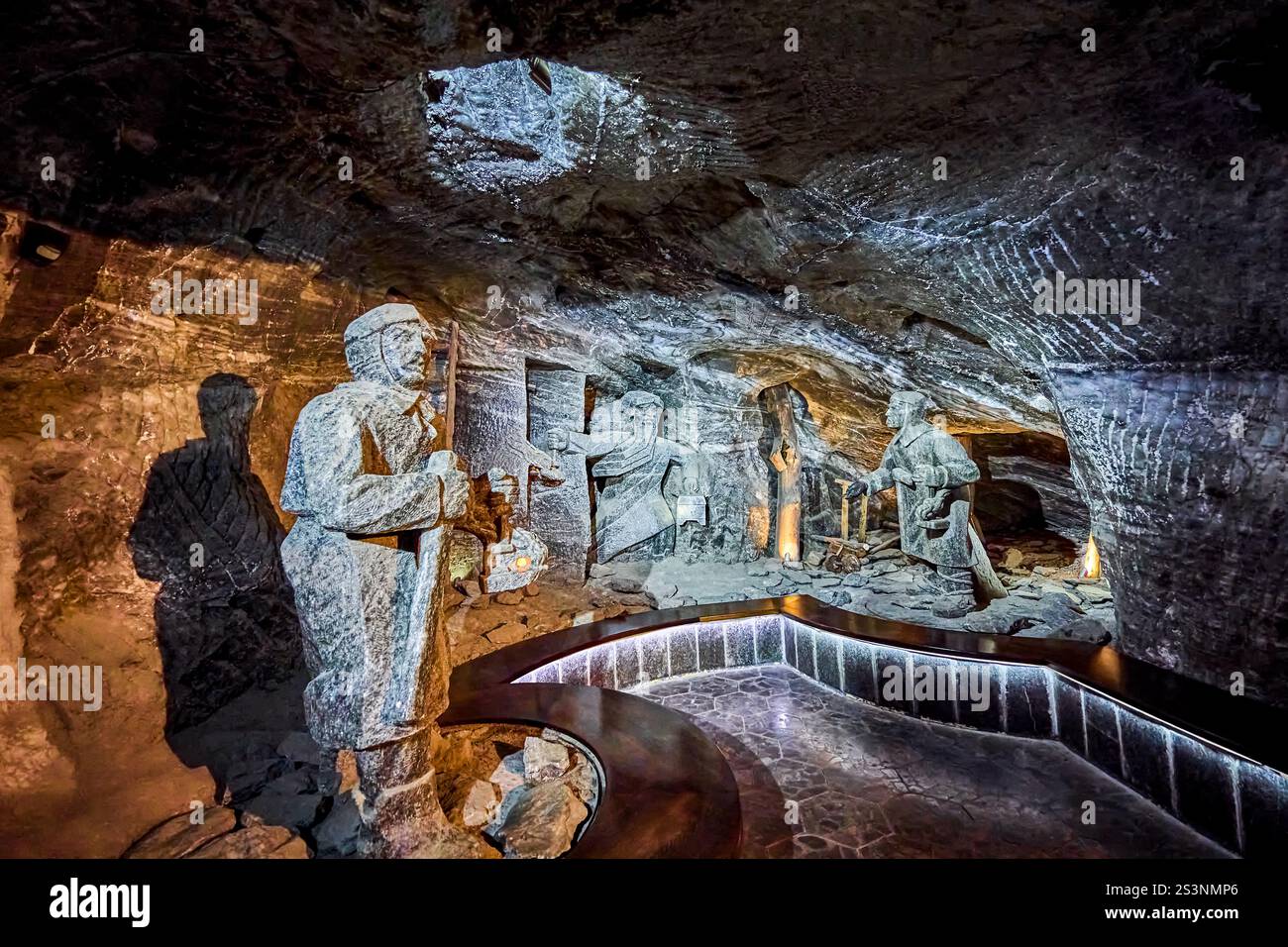 Figurines Carved Out Of Salt displaying a scene well below underground ...