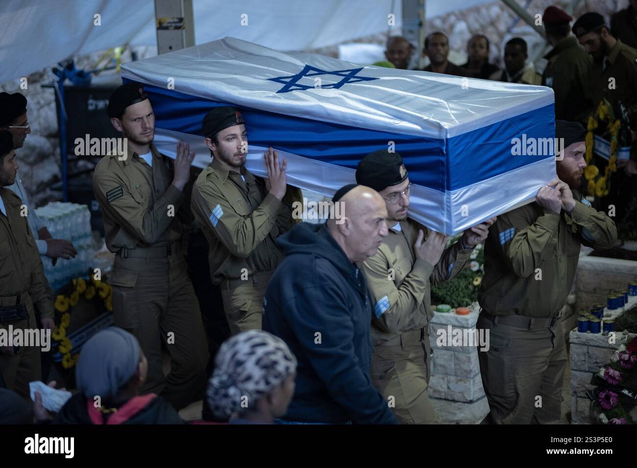 January 8, 2025, Jerusalem, Tel Aviv, Israel: Funeral of Sgt Kanaoo ...