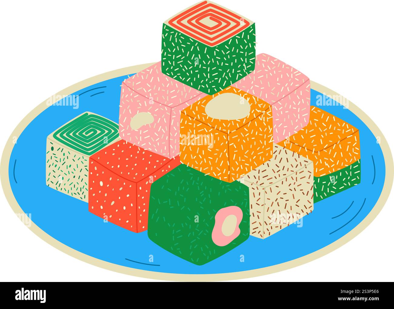 Traditional Turkish delight rahat lokum. Traditional middle eastern ...