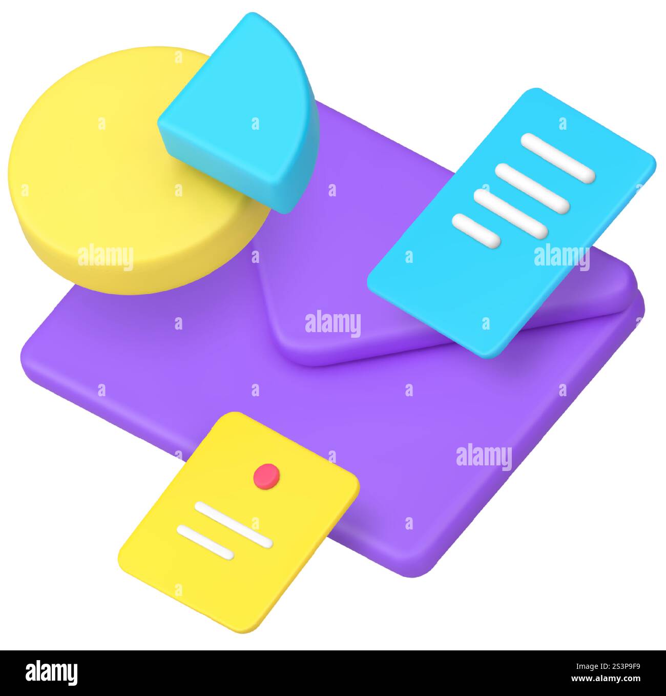 Digital marketing email incoming message analyzing 3d icon realistic vector illustration ...