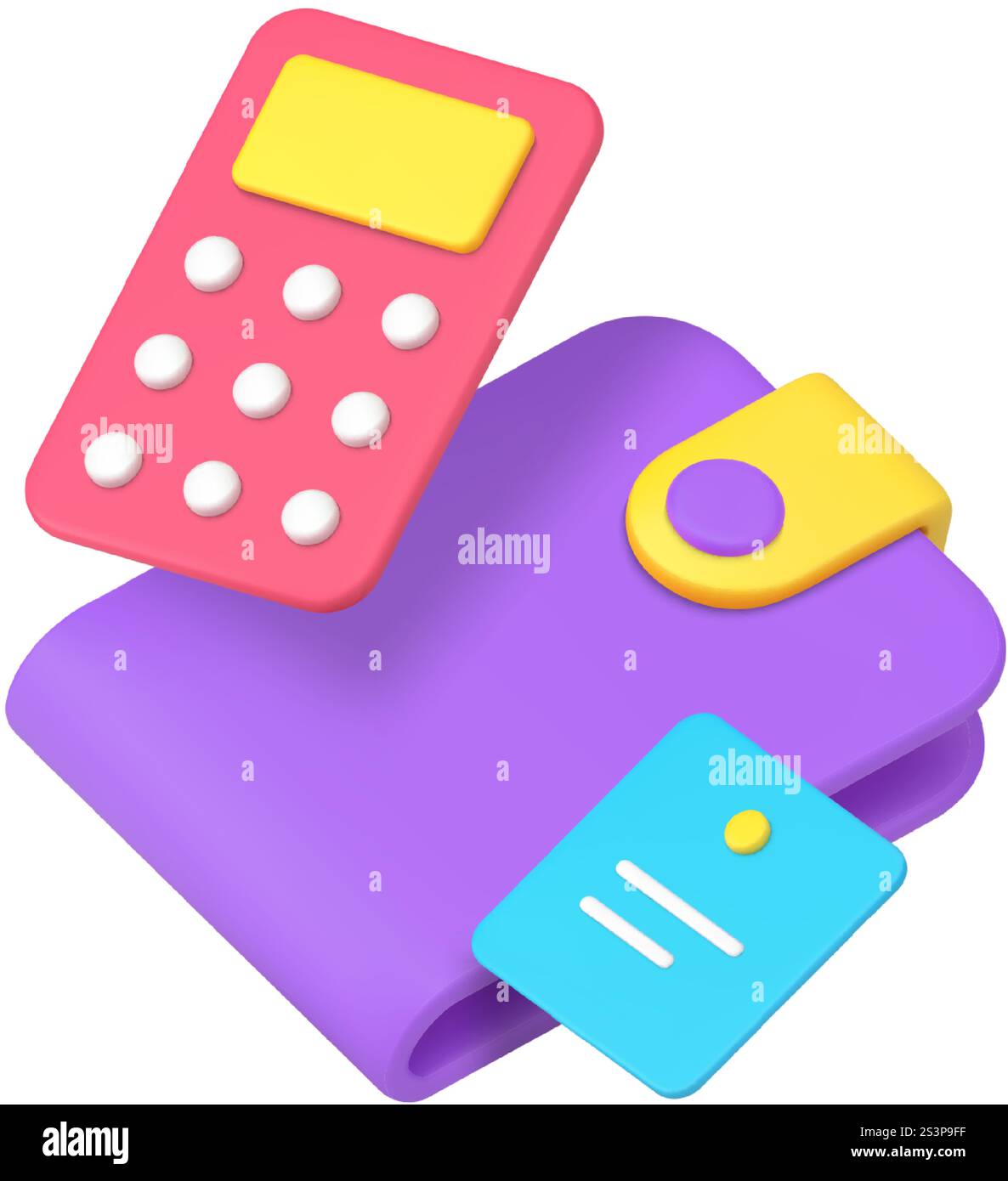 Financial budget calculating money wealth analyzing 3d icon realistic ...