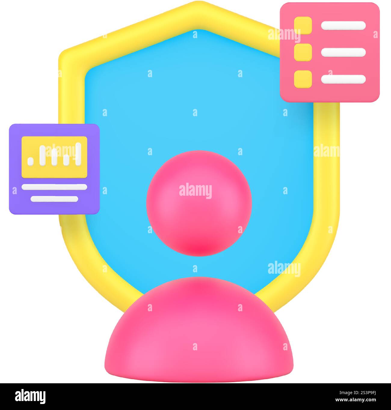 Personal data account security protection 3d icon realistic vector illustration. User safety ...