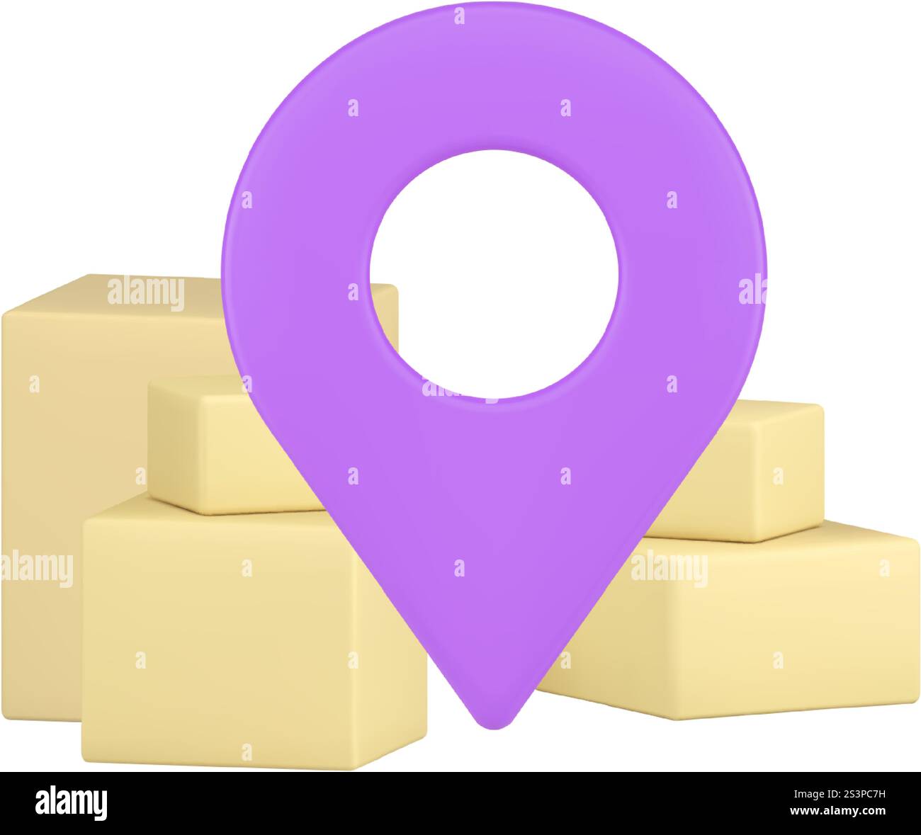 Cargo postal parcel delivery service map navigation 3d icon realistic ...