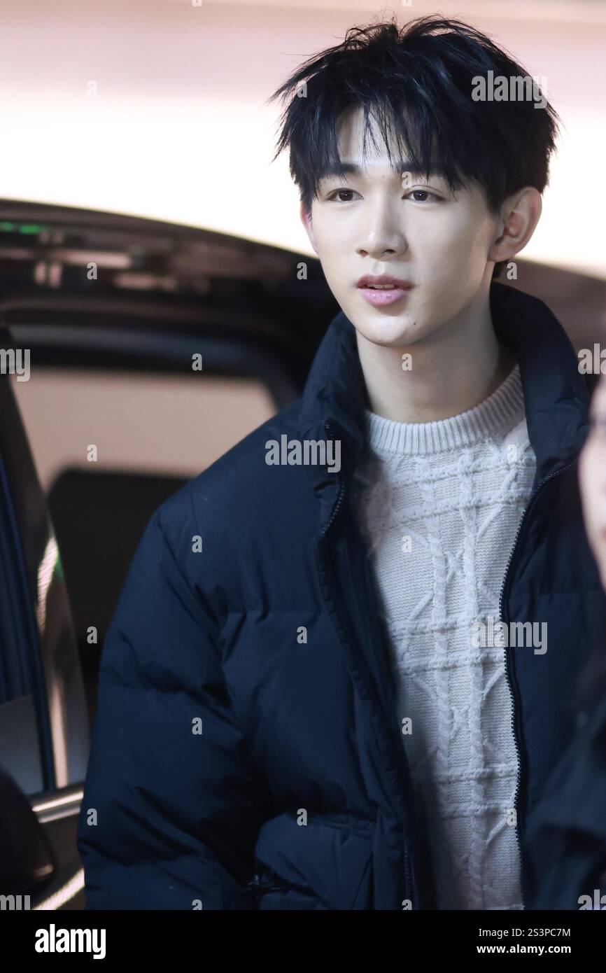 Chinese actor and model Rong Zishan attends an activity in Chengdu City ...