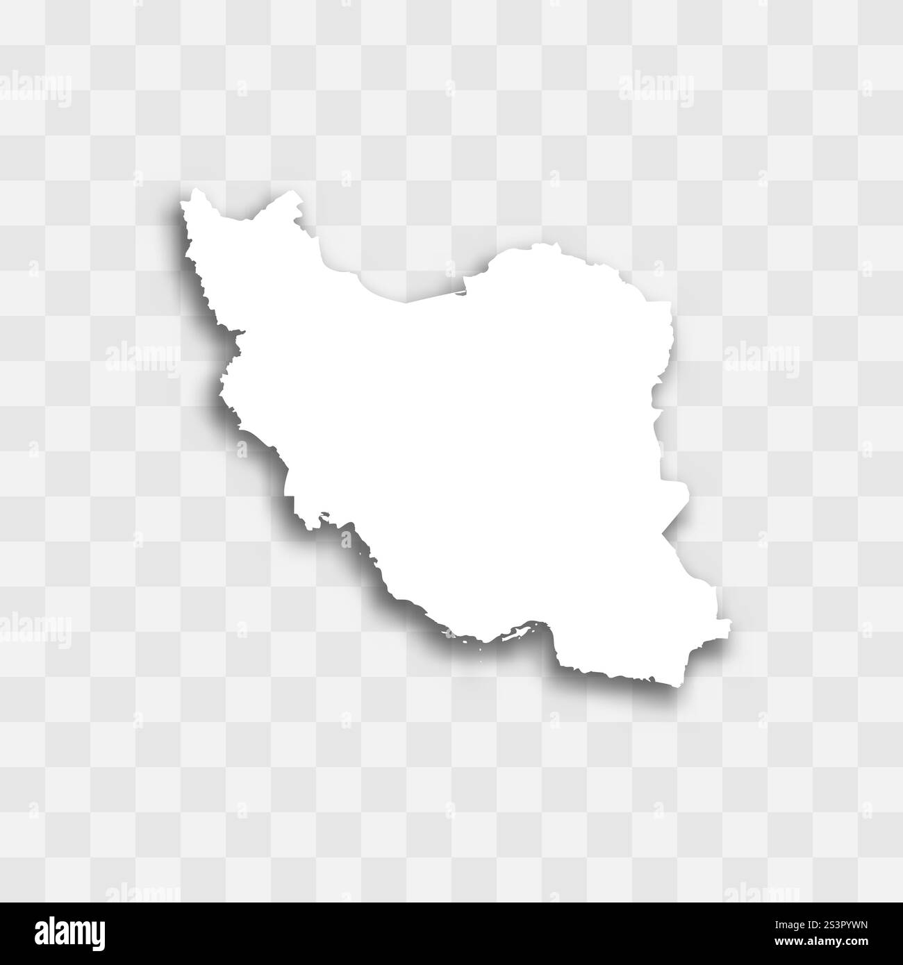 Iran high detailed vector representation of country silhouette. White ...