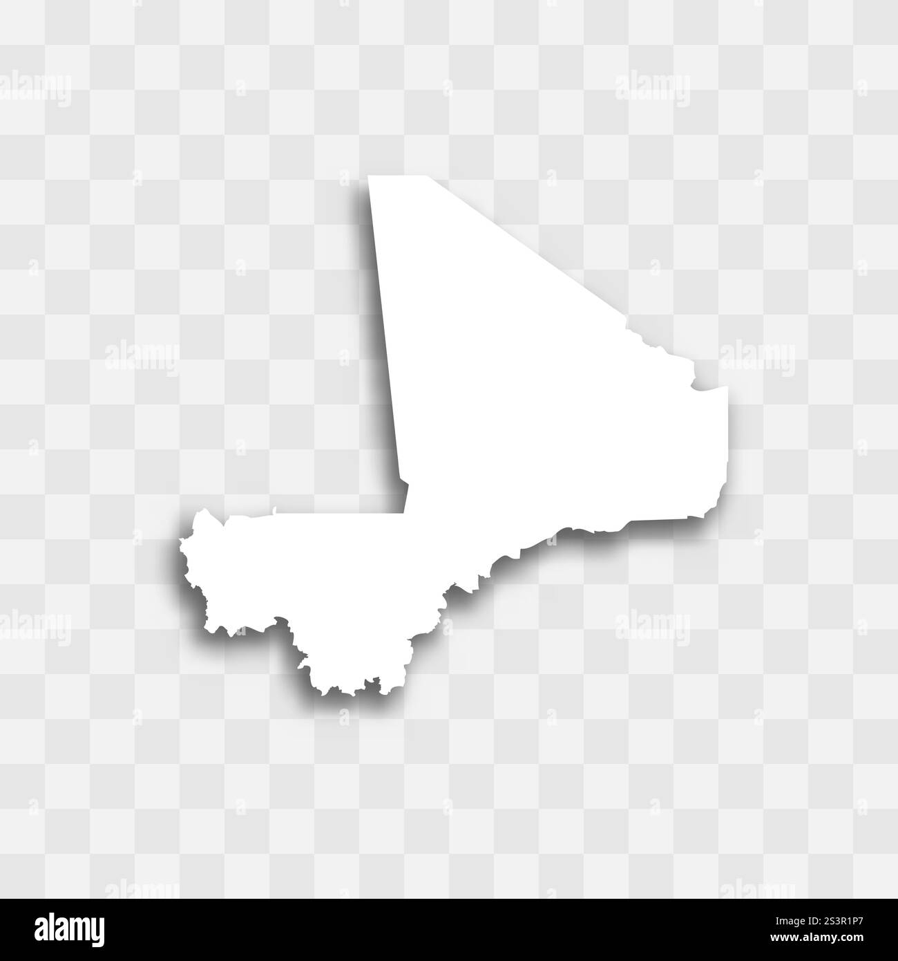 Mali high detailed vector representation of country silhouette. White ...