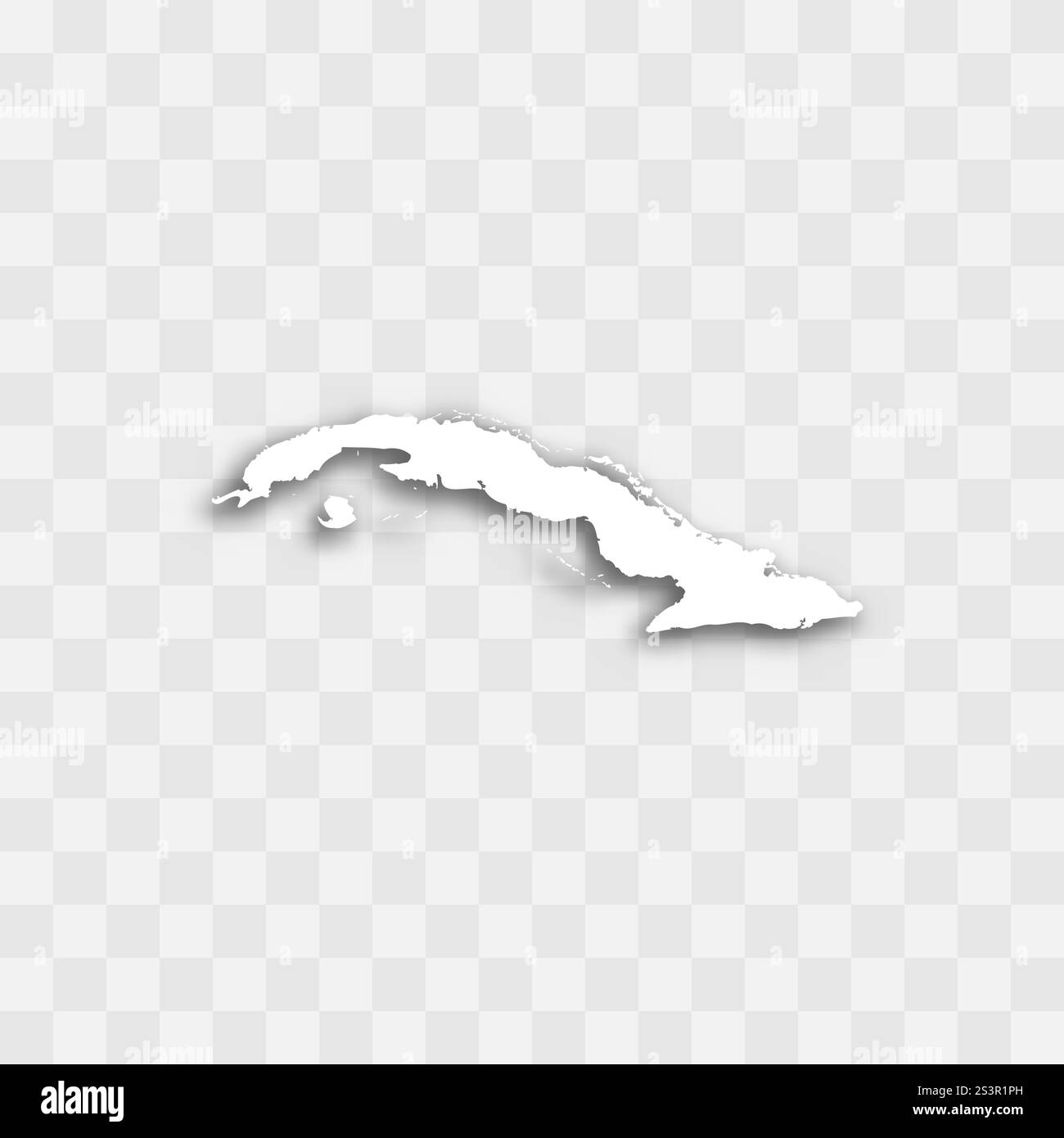 Cuba high detailed vector representation of country silhouette. White ...