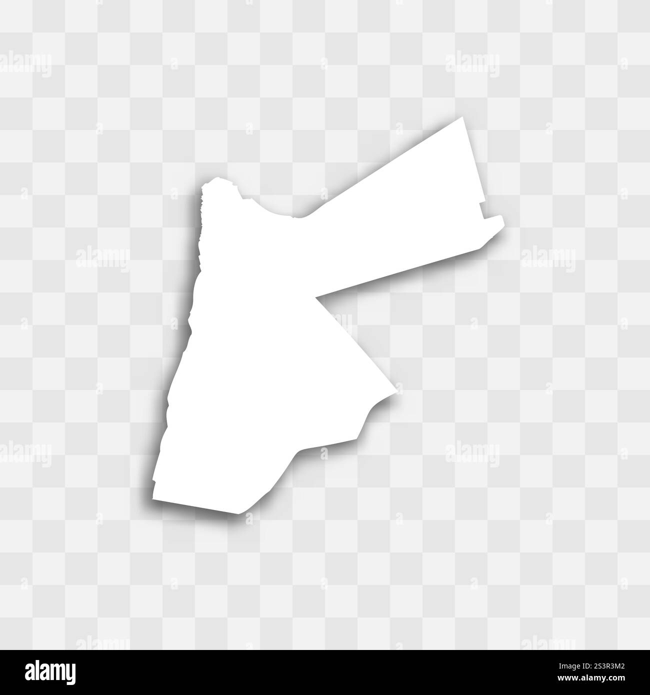 Jordan high detailed vector representation of country silhouette. White color on transparent ...