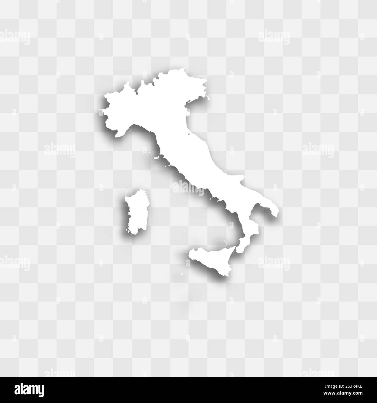 Italy high detailed vector representation of country silhouette. White ...