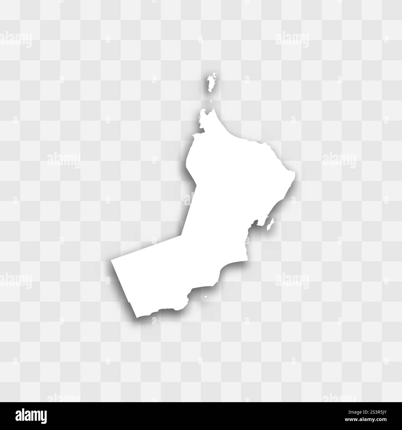 Oman high detailed vector representation of country silhouette. White ...