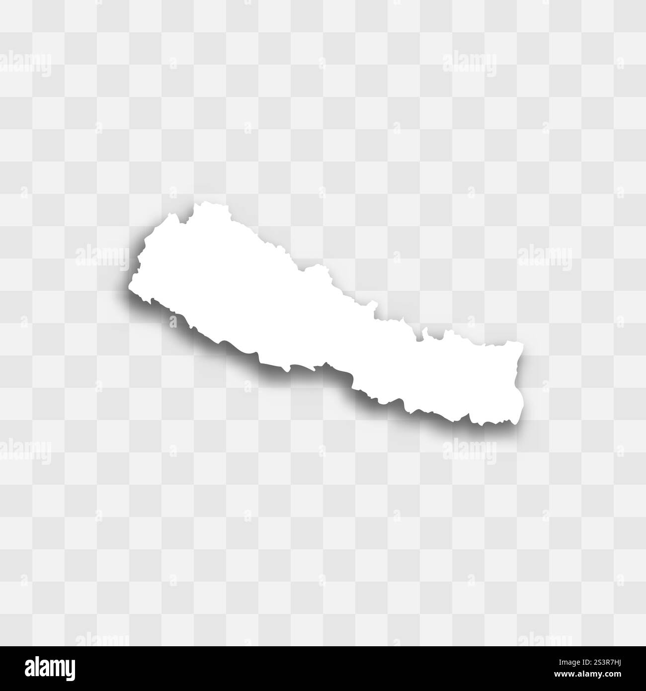 Nepal high detailed vector representation of country silhouette. White ...