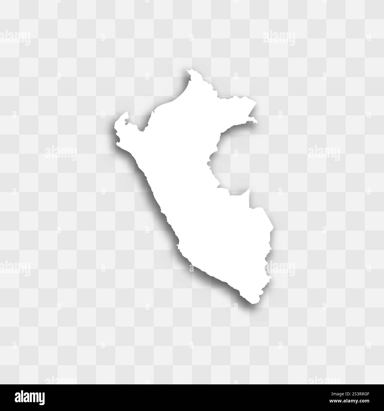 Peru high detailed vector representation of country silhouette. White ...
