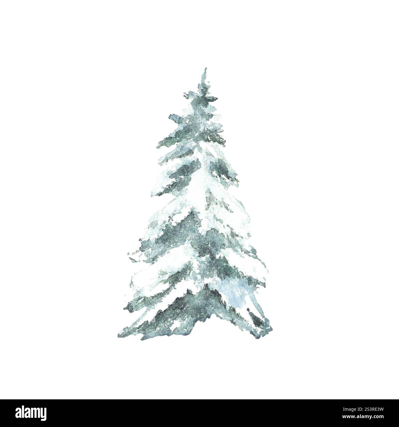 Snow covered forest painted Cut Out Stock Images & Pictures - Alamy