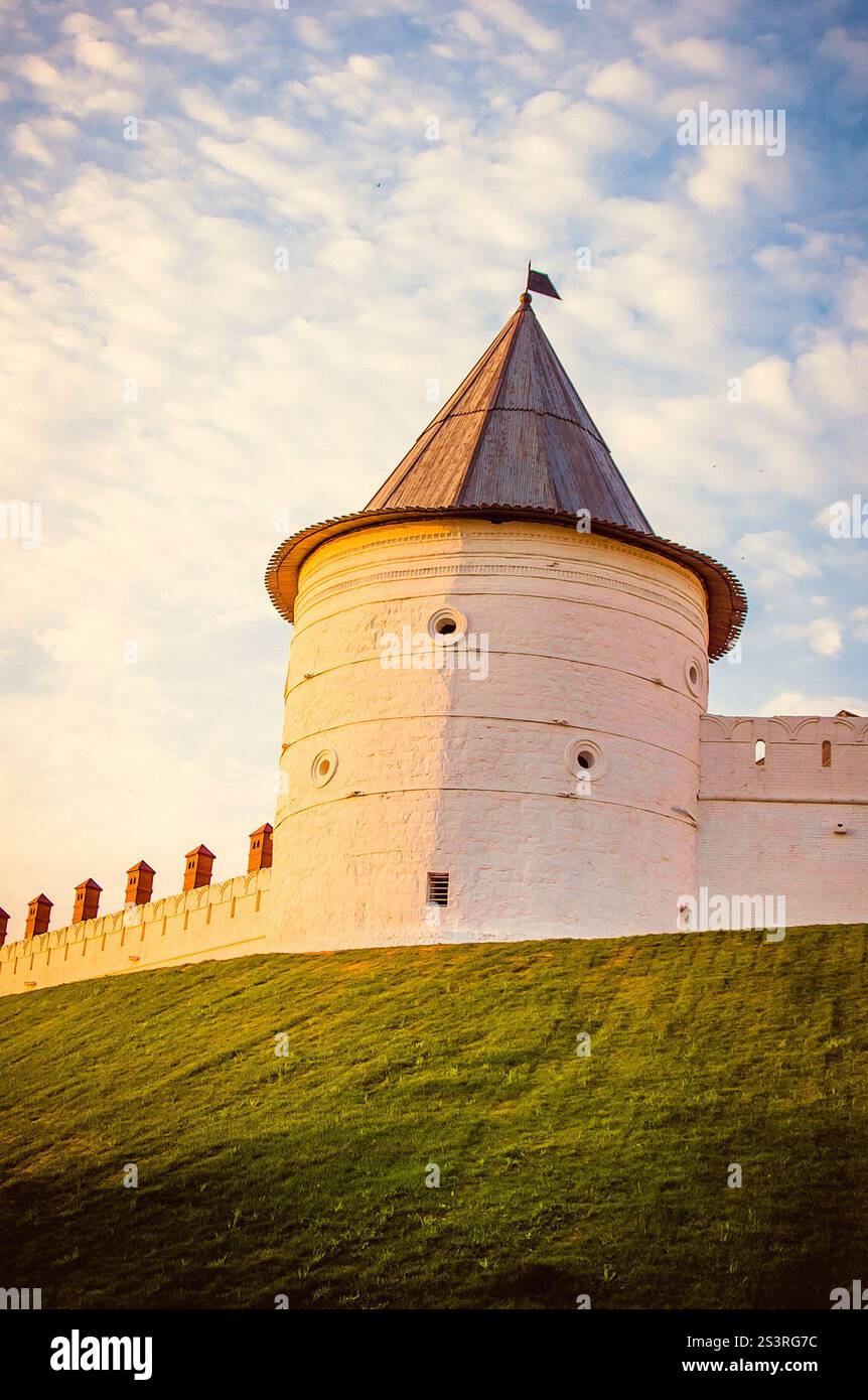 Fortress in the old town, old stone landmark, fortification building ...