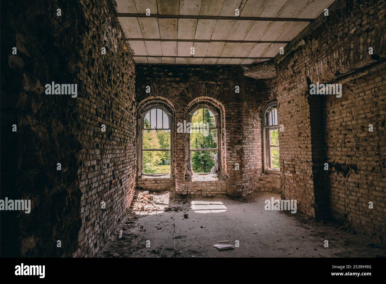 Fortress in the old town, old stone landmark, fortification building ...