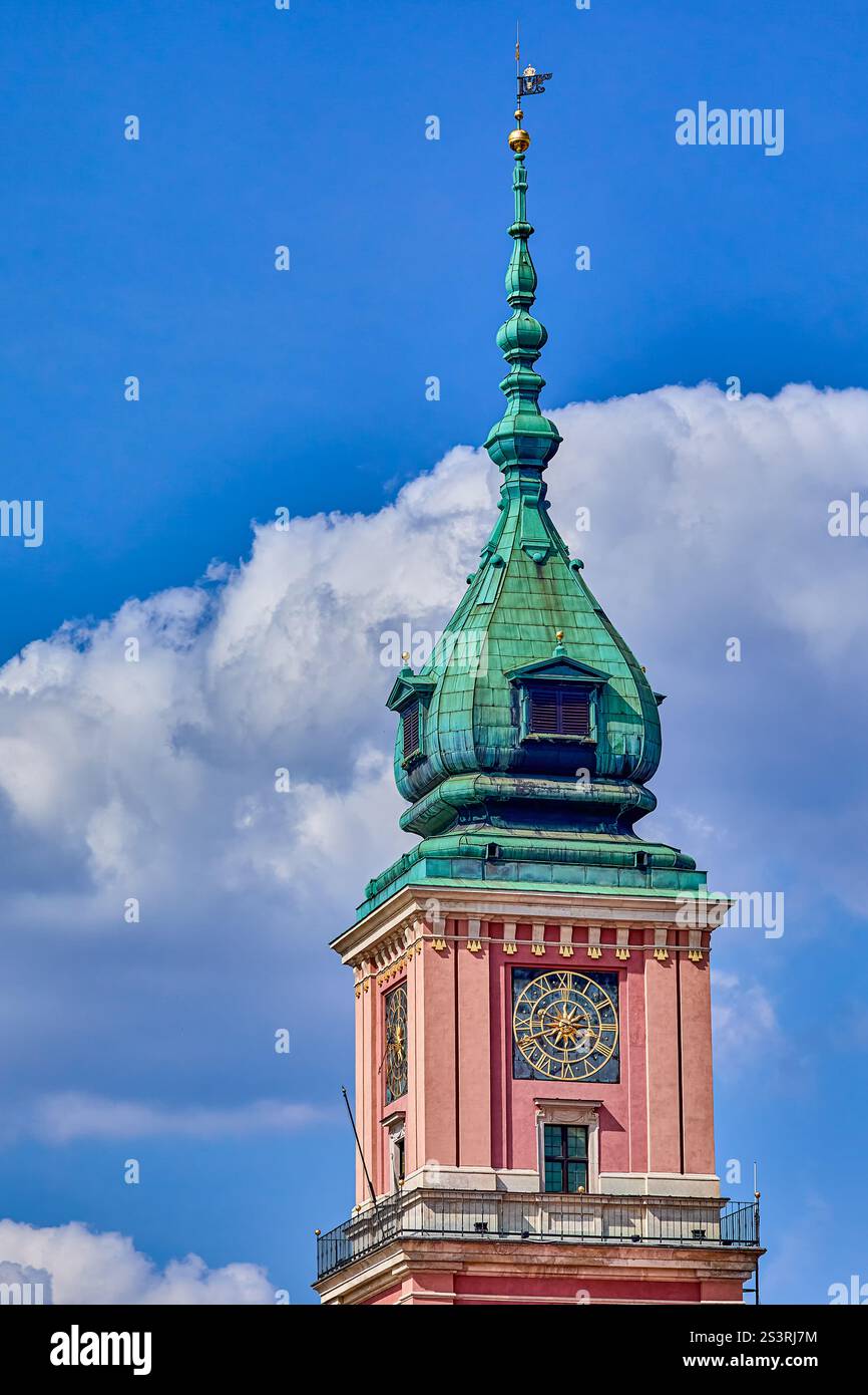 Clock tower and spires of the Royal Castle, now a state museum and a ...