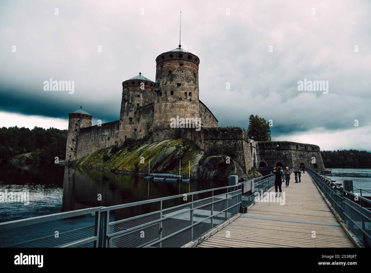Fortress in the old town, old stone landmark, fortification building ...