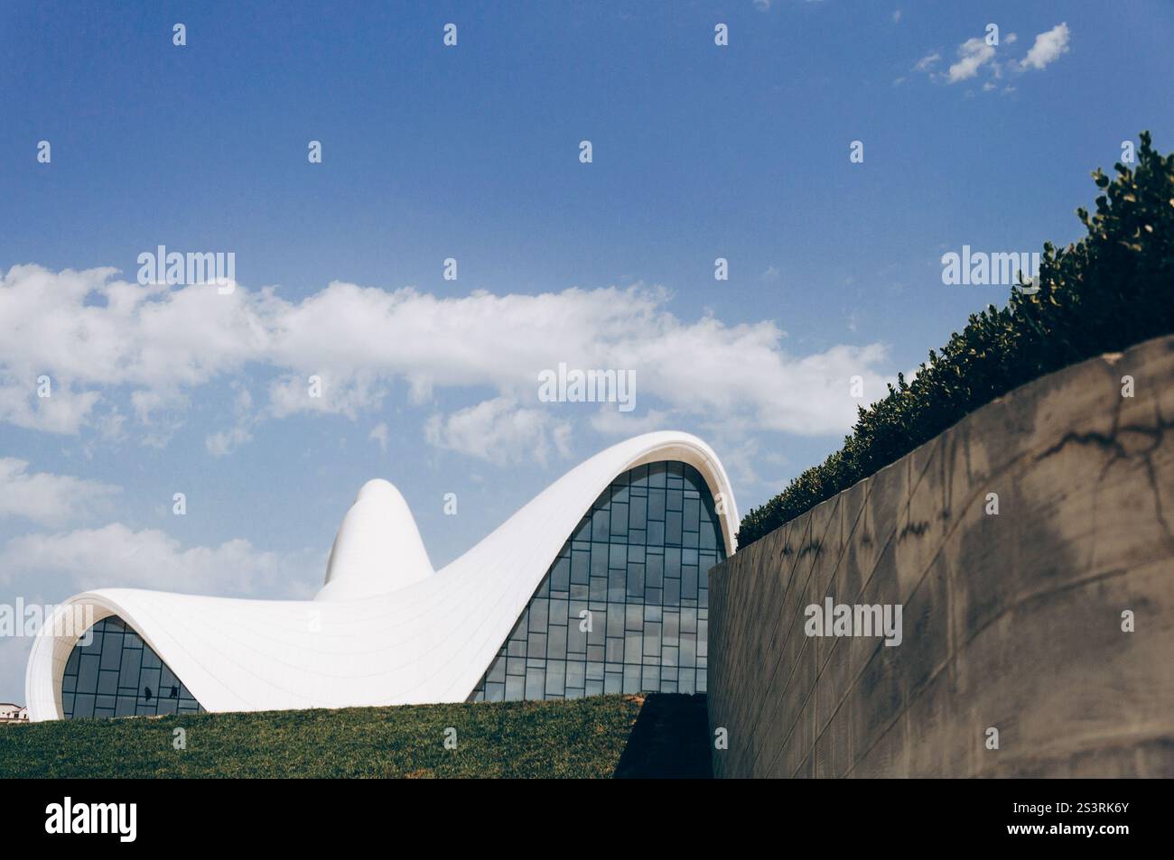 Beautiful unusual museum complex, the facade of building of modern ...