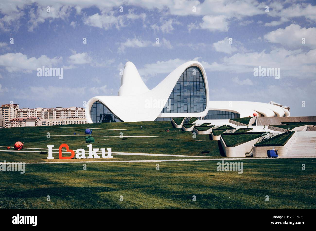 Beautiful unusual museum complex, the facade of building of modern ...
