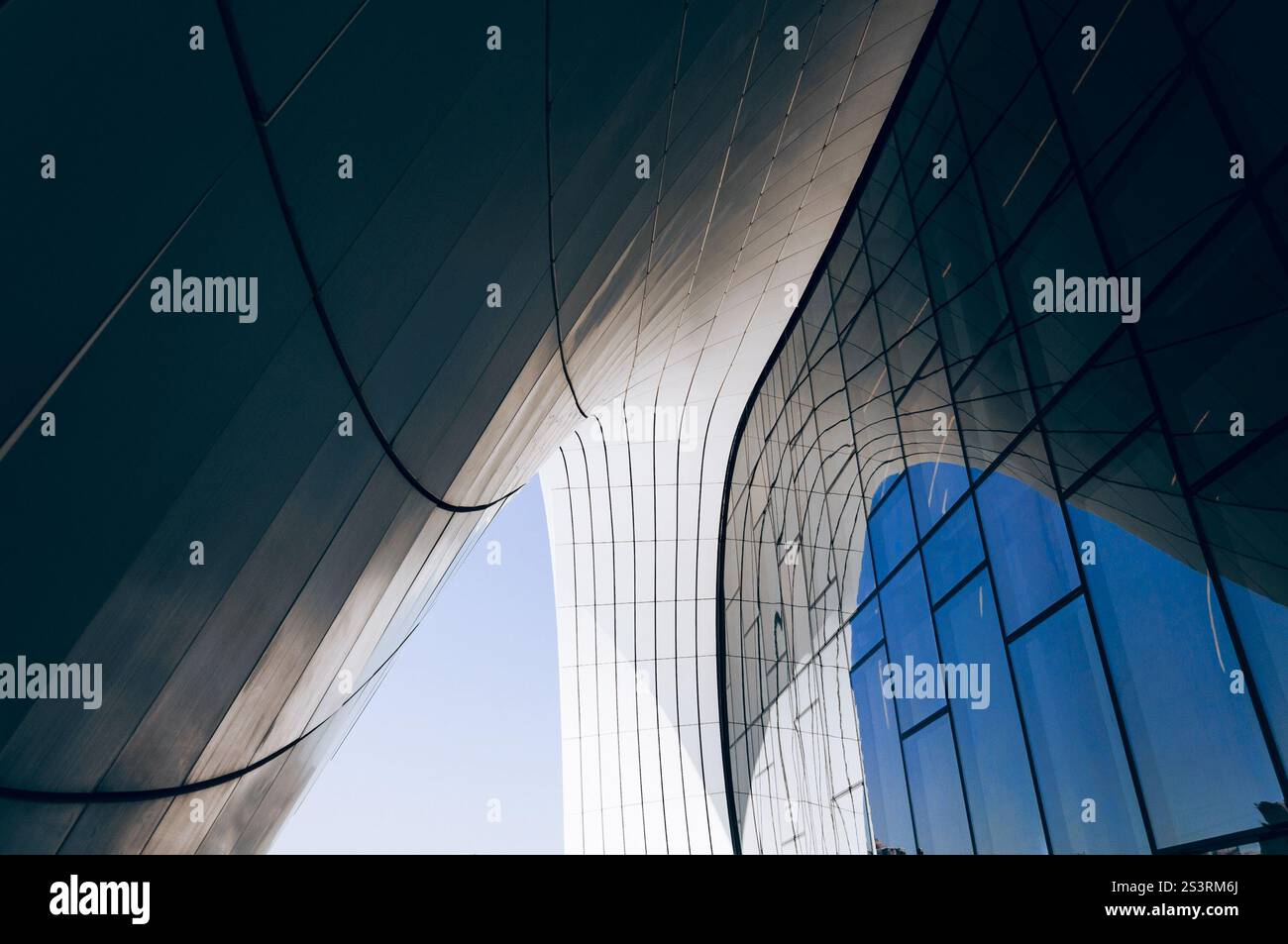 Beautiful unusual museum complex, the facade of building of modern ...