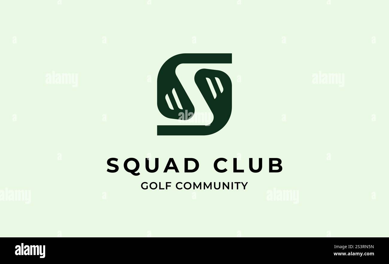 Monogram logo design initial S and Golf. Golf ball, golf stick and ...