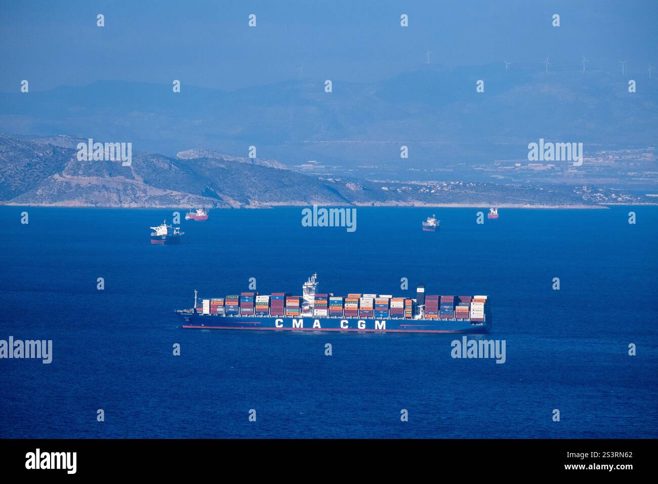 Container ship CMA CGM for sea freight in the industrial commercial ...