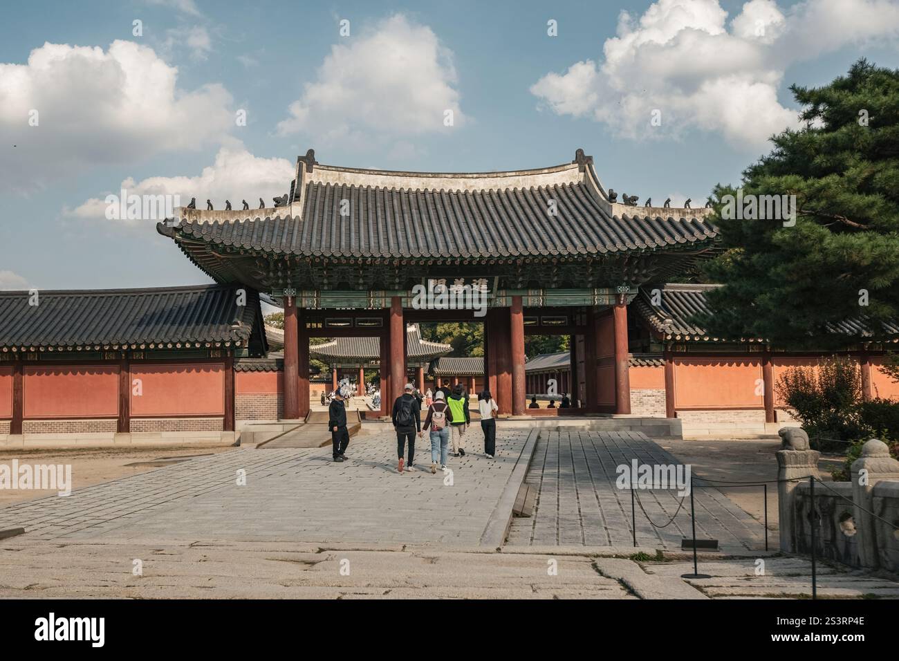 Exterior details at Deoksugung Palace, traditional palace architecture ...