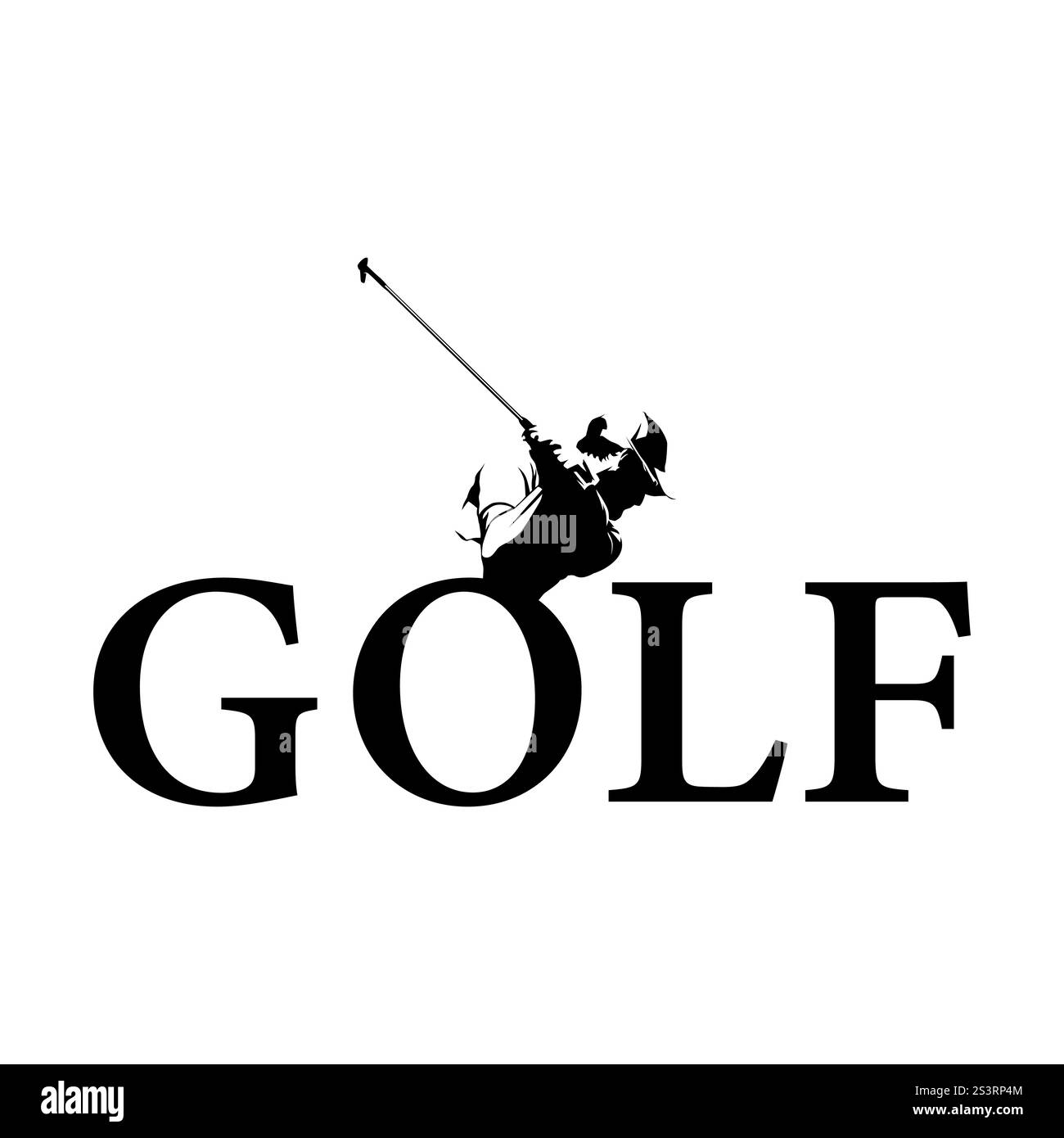 Golf player, abstract isolated vector silhouette. Golf swing icon Stock ...