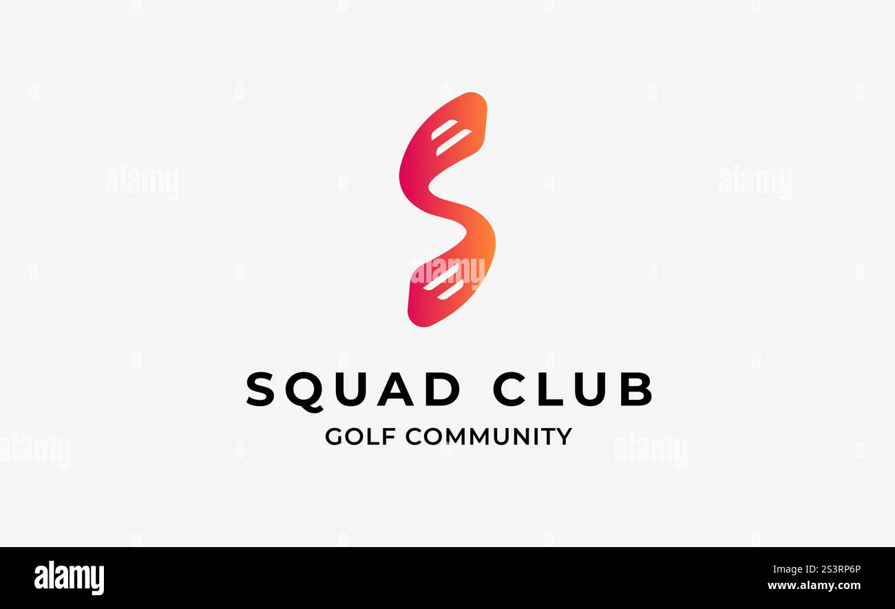 Monogram logo design initial S and Golf. Golf ball, golf stick and ...