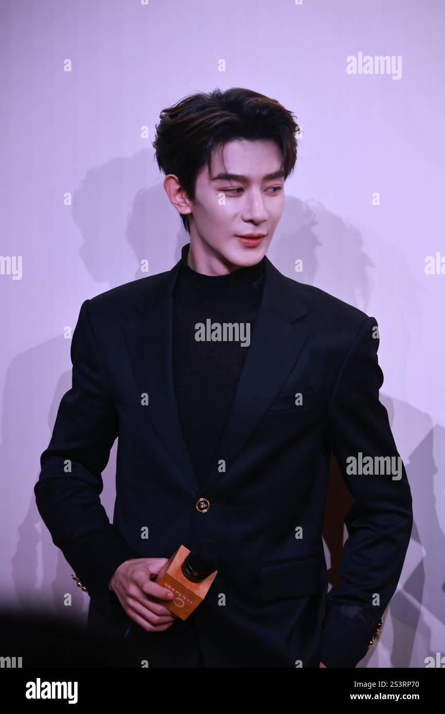 Chinese actor and singer Xia Zhiguang attends an activity in Shanghai ...