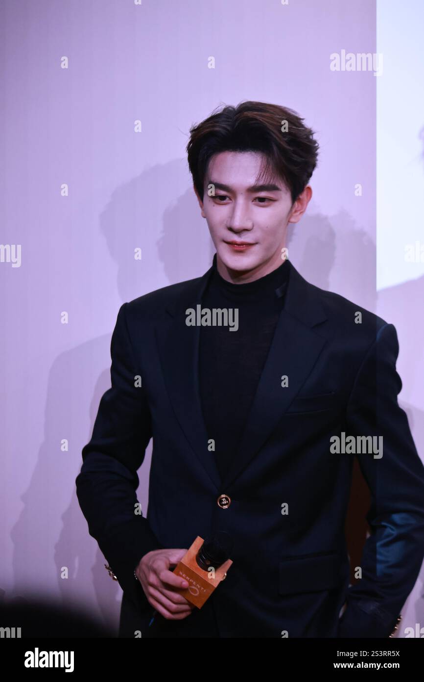 Chinese actor and singer Xia Zhiguang attends an activity in Shanghai ...