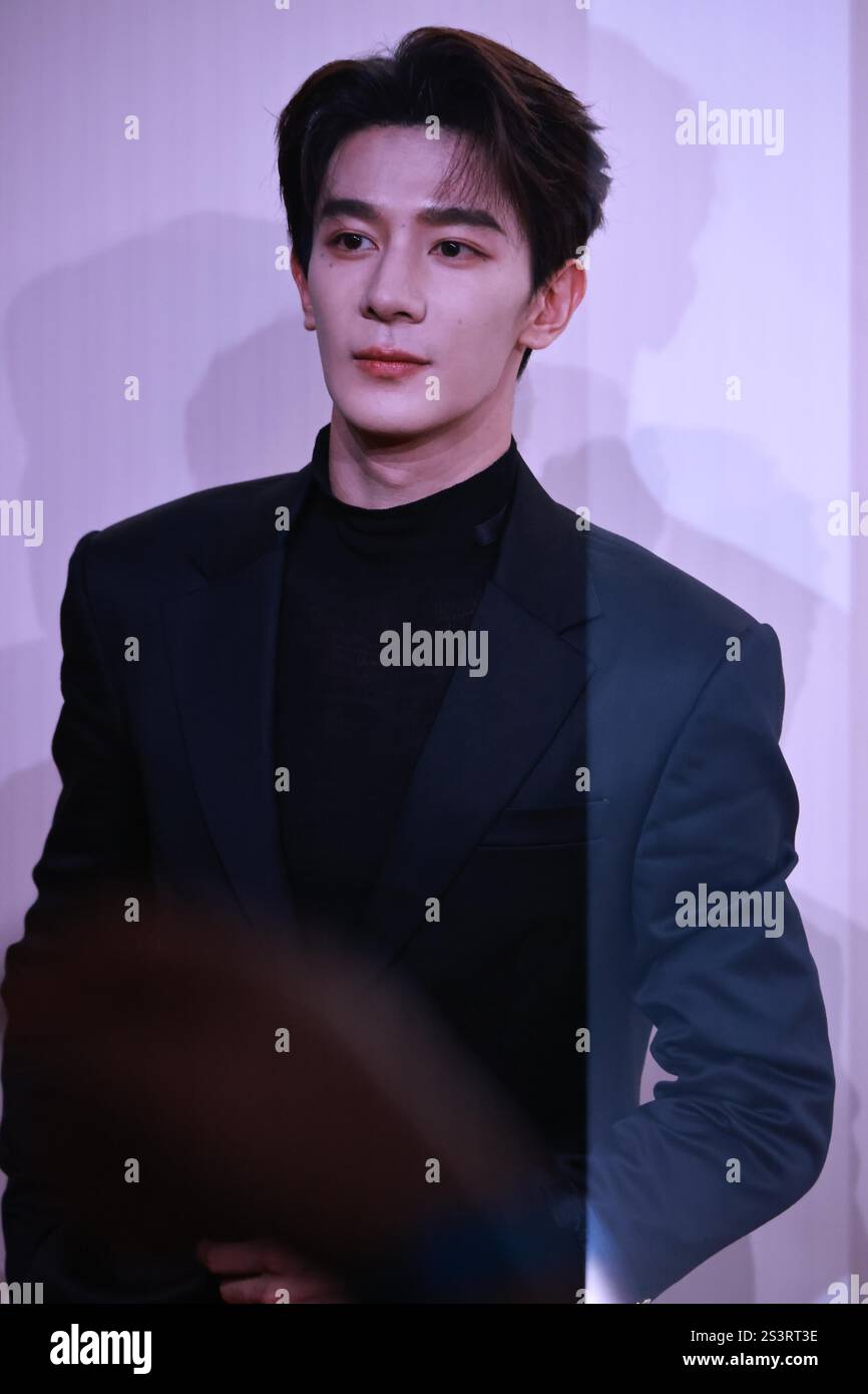 Chinese actor and singer Xia Zhiguang attends an activity in Shanghai ...