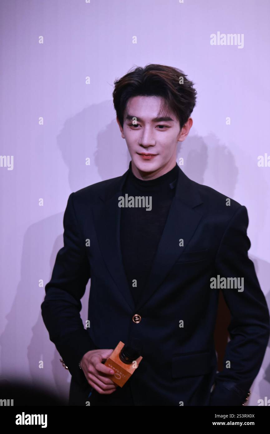 Chinese actor and singer Xia Zhiguang attends an activity in Shanghai ...