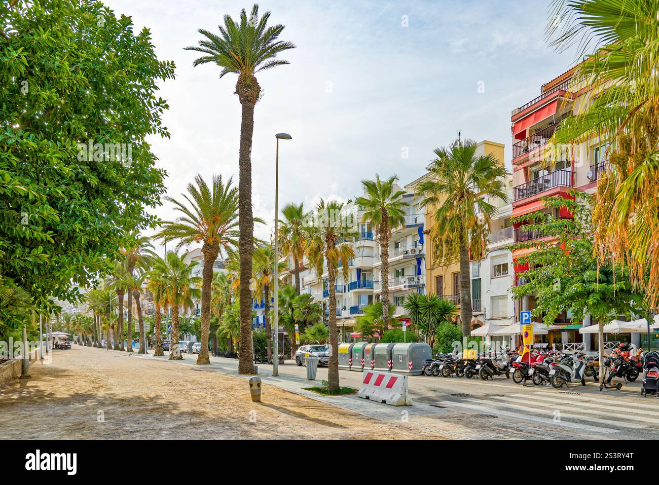 Seafront of Sitges,a beautiful town near Barcelona.Spain Stock Photo ...