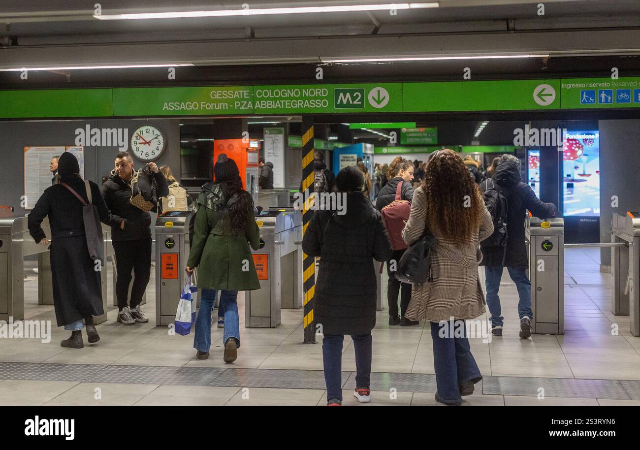 Milano, Italia. 10th Jan, 2025. Stazione Metropolitana Atm Stazione ...