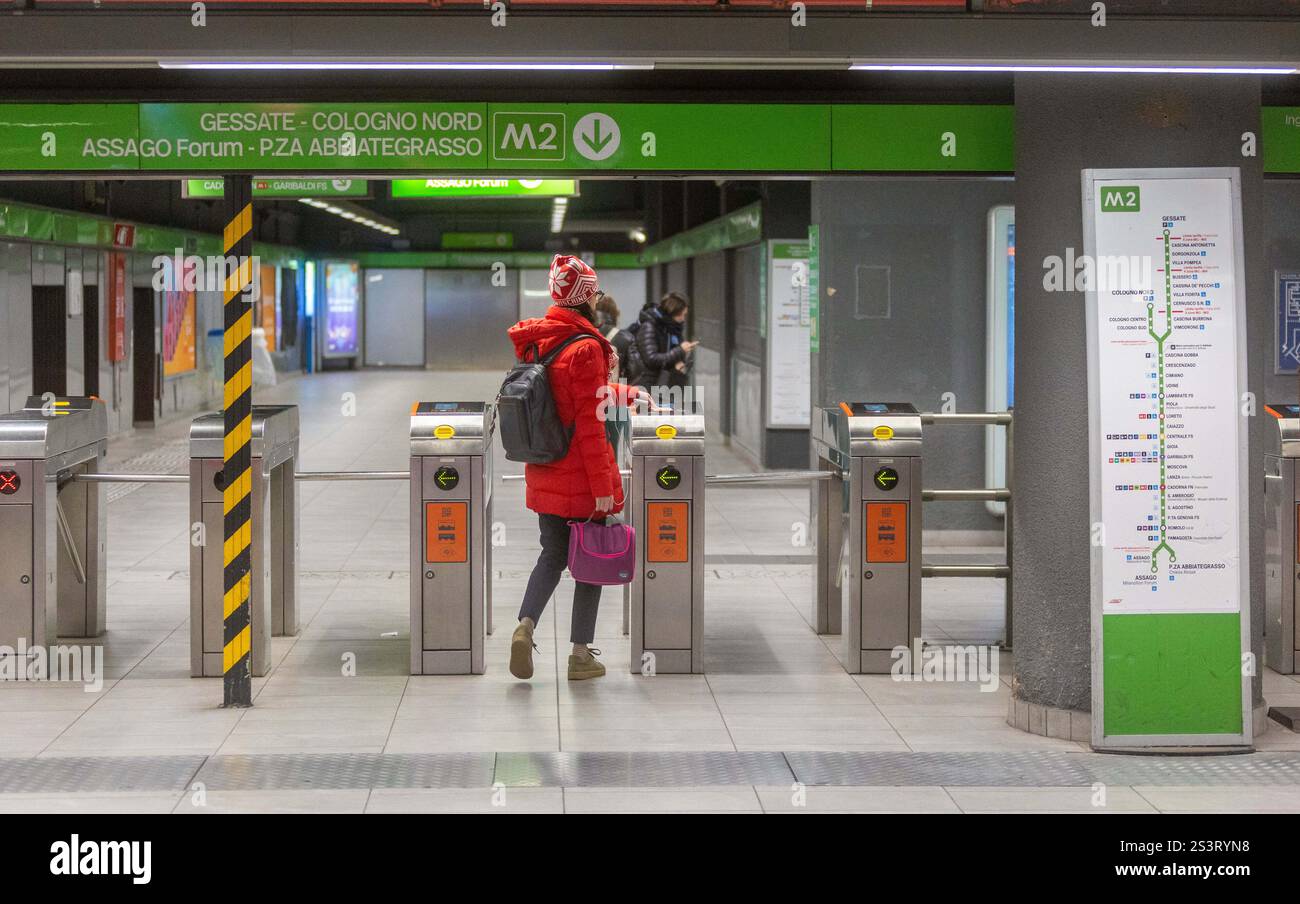 Milano, Italia. 10th Jan, 2025. Stazione Metropolitana Atm Stazione ...