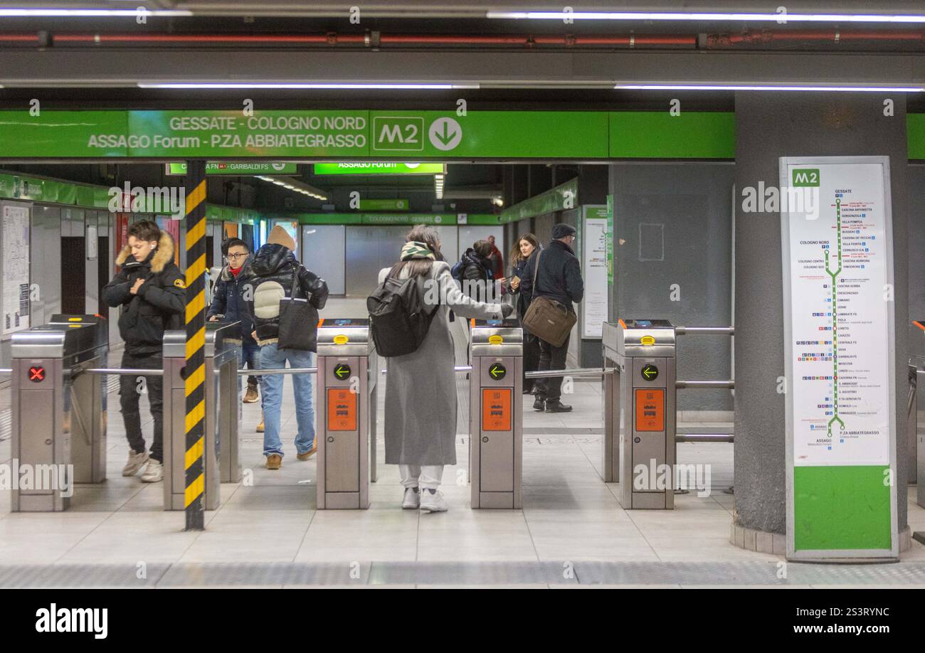 Milano, Italia. 10th Jan, 2025. Stazione Metropolitana Atm Stazione ...