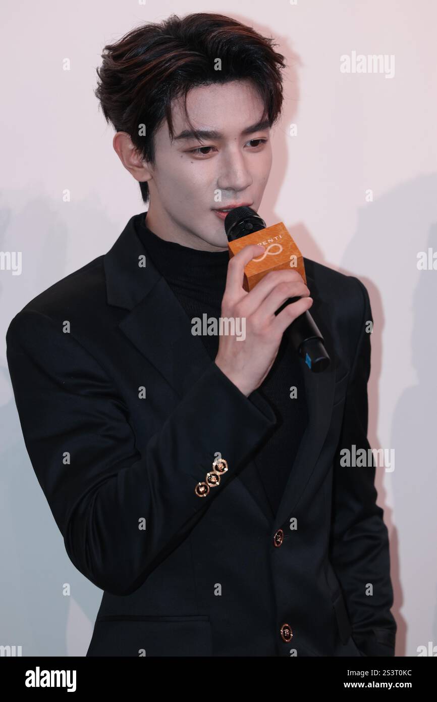 Chinese actor and singer Xia Zhiguang attends an activity in Shanghai ...