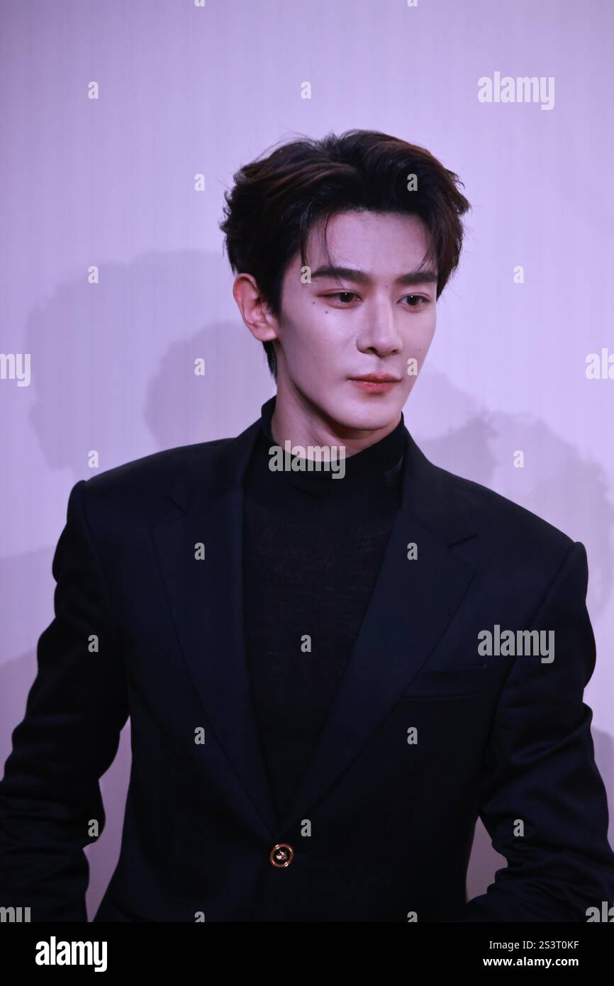 Chinese actor and singer Xia Zhiguang attends an activity in Shanghai ...
