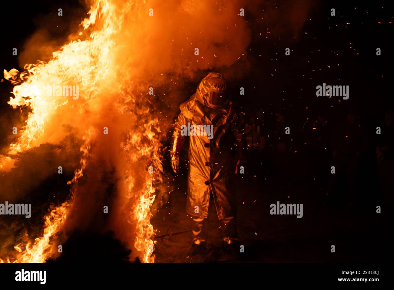 Seattle, USA. 9th Jan, 2025. Trees being burned in the annual Christmas ...