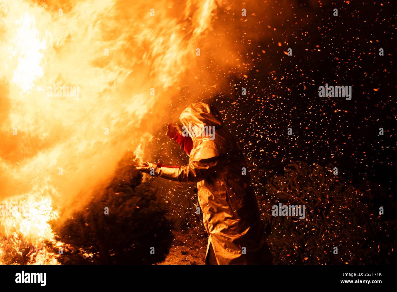 Seattle, USA. 9th Jan, 2025. Trees being burned in the annual Christmas ...